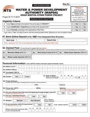 Fillable Online WAPDA Ghazi Brotha Form Fax Email Print - pdfFiller