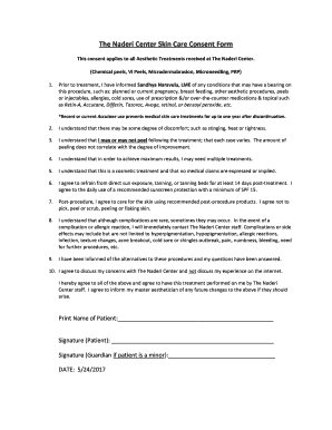 Fillable Online The Naderi Center Skin Care Consent Form Fax Email ...