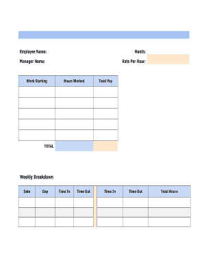 Fillable Online PDF Timesheet Template - Time Doctor Fax Email Print ...