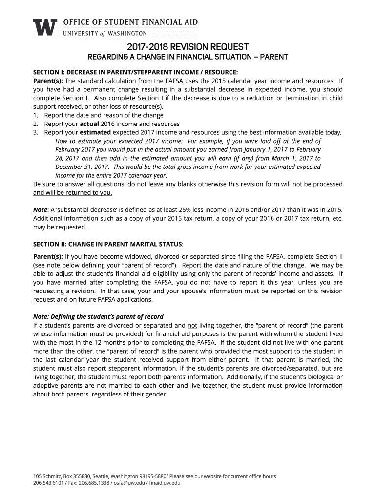 Fillable Online 2017-2018 REVISION REQUEST Fax Email Print - pdfFiller