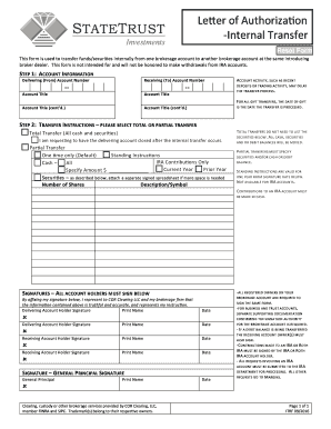 Fillable Online Letter of Authorization -Internal Transfer Investments Fax Email Print - pdfFiller