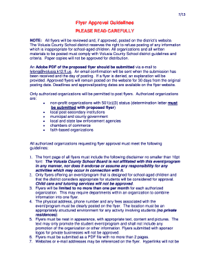 Fillable Online Flyer Approval Guidelines Fax Email Print - pdfFiller
