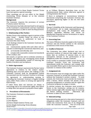 Fillable Online Simple Contract Terms Fax Email Print - pdfFiller