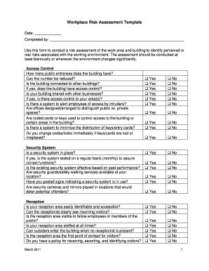 Fillable Online Workplace Risk Assessment Template Fax Email Print ...