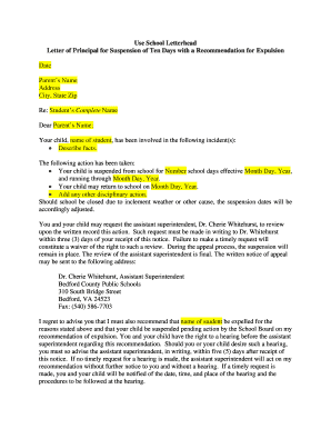 Fillable Online Use School Letterhead Letter of Principal for ...