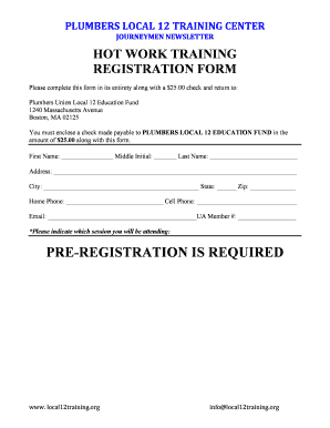 Fillable Online HOT WORK TRAINING Fax Email Print - pdfFiller
