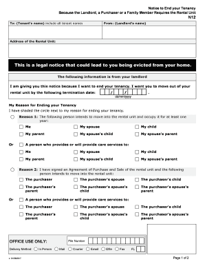 Fillable Online L3 Application to End a Tenancy and Evict the Tenant ...