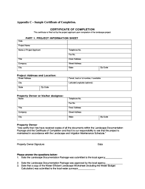Fillable Online Appendix C Sample Certificate of Completion Fax Email ...