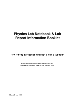 Fillable Online Physics Lab Notebook & Lab Fax Email Print - pdfFiller