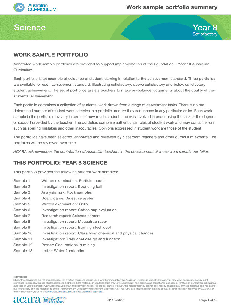 Fillable Online are available for each achievement standard ...