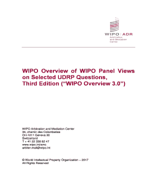 Fillable Online WIPO Overview of WIPO Panel Views Fax Email Print ...