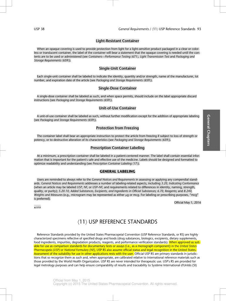 Fillable Online General Requirements / 11 USP Reference Standards 93 ...