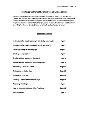 Fillable Online ePortfolio Instructions 1 Fax Email Print - pdfFiller