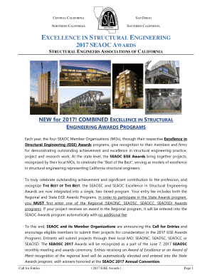 Fillable Online EXCELLENCE IN STRUCTURAL ENGINEERING Fax Email Print ...
