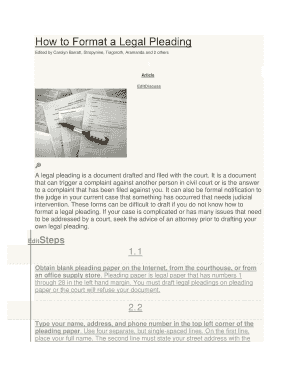 Fillable Online How to Format a Legal Pleading Fax Email Print - pdfFiller