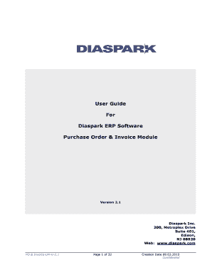 Fillable Online Diaspark ERP Software Fax Email Print - pdfFiller