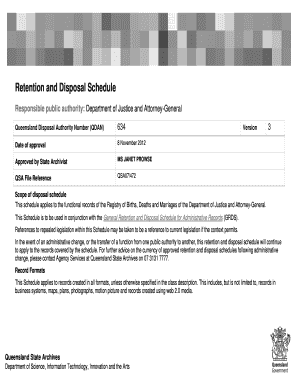 Fillable Online Retention and Disposal Schedule Fax Email Print - pdfFiller