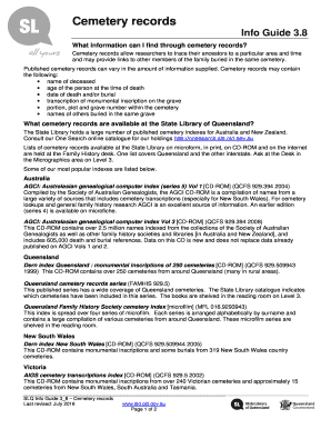 Fillable Online Cemetery records Fax Email Print - pdfFiller