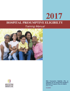 Fillable Online HOSPITAL PRESUMPTIVE ELIGIBILTY Fax Email Print - pdfFiller