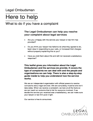 Fillable Online Legal Ombudsman Fax Email Print - pdfFiller