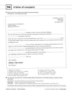 Fillable Online A letter of complaint - Template.net Fax Email Print ...