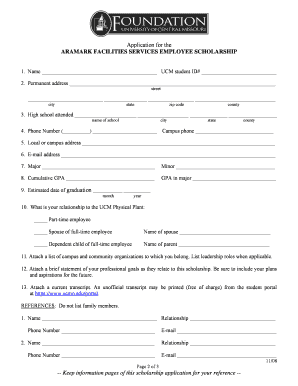 Fillable Online Information for the ARAMARK FACILITIES SERVICES ...