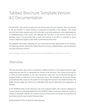 Fillable Online Tabbed Brochure Template Version 4.0 Documentation ...