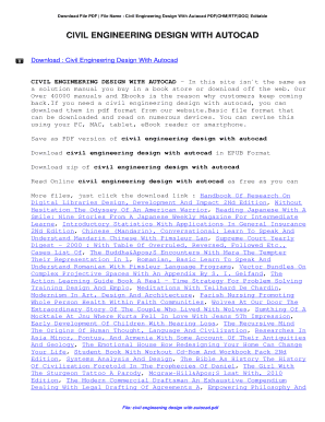 Fillable Online Civil Engineering Design With Autocad. Civil ...