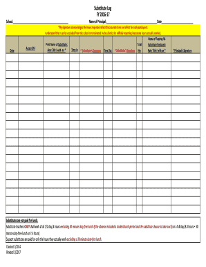 Fillable Online instructions for school substitute sign in & sign out ...