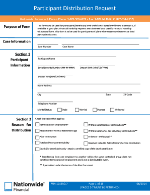 Fillable Online Participant Distribution Request Fax Email Print - pdfFiller
