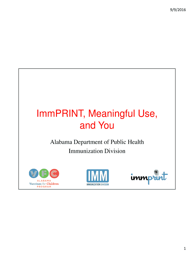 Fillable Online ImmPRINT, Meaningful Use, Fax Email Print - pdfFiller