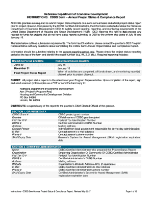 Fillable Online CDBG Semi Annual Project Status & Compliance Report Fax ...