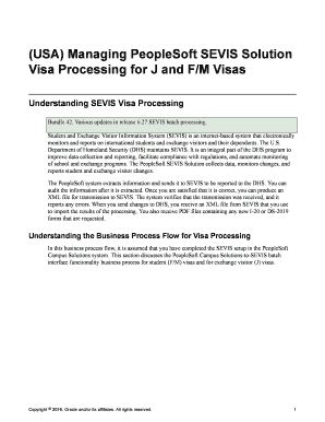 Fillable Online (USA) Managing PeopleSoft SEVIS Solution Visa Processing ... Fax Email Print ...