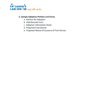 Fillable Online Sample Adoption Petition and Forms Fax Email Print - pdfFiller