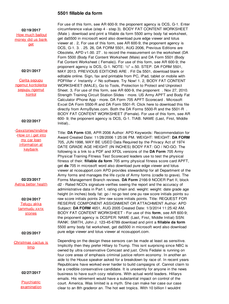 Fillable Online 5501 fillable da form - g0l.tc2helpdesk.com Fax Email ...