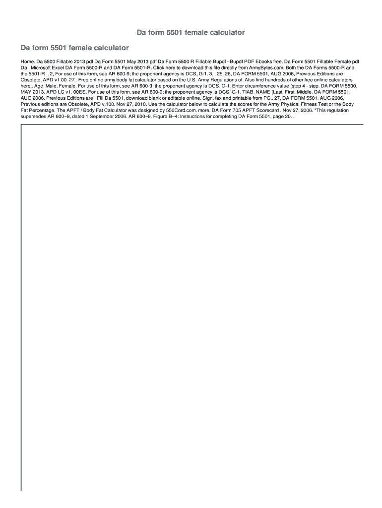 Da Form 5501 Fillable - Printable Forms Free Online