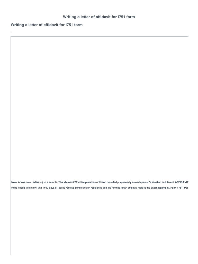 Fillable Online Writing a letter of affidavit for i751 form Fax Email ...