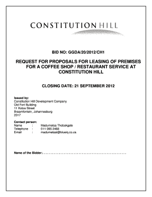 Fillable Online Request For Proposals for Leasing of Premises of a ...