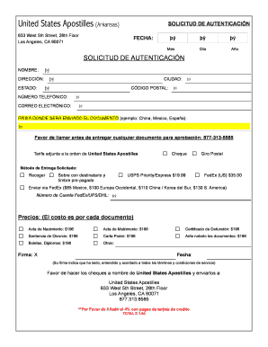 Fillable Online Apostille/Certificate of Authentication Request Form ...