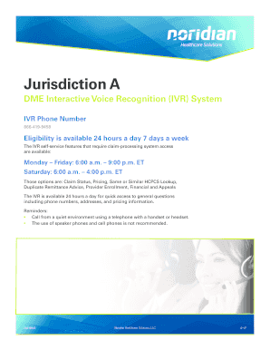 Fillable Online DME Interactive Voice Recognition (IVR) System Fax ...