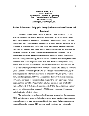 Fillable Online Polycystic Ovary Syndrome (PCOS) or Polycystic Ovary ...