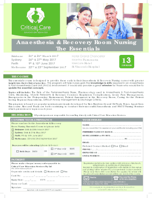 Fillable Online The Essentials Anaesthesia & Recovery Room Nursing Fax ...