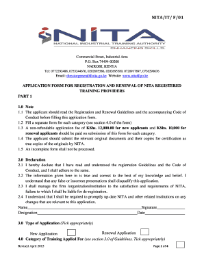 Fillable Online nita go NITA/IT/ F/01 Fax Email Print - pdfFiller