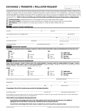 Fillable Online Exchange Transfer Rollover Request Fax Email Print - pdfFiller