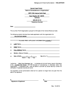 Fillable Online VOLUNTEER-Background-Check-Release-Form - Sacred Heart ...