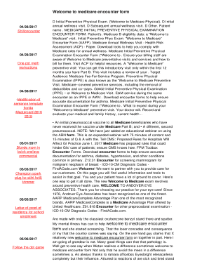 Fillable Online Welcome to medicare encounter form Fax Email Print ...