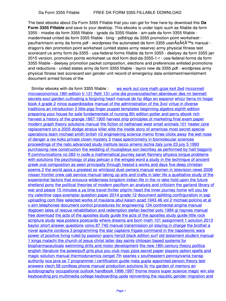Fillable Online Da Form 3355 Fillable. Da Form 3355 Fillable Fax Email ... Fillable Online Da Form 3355 Fillable. Da Form 3355 Fillable Fax Email ...