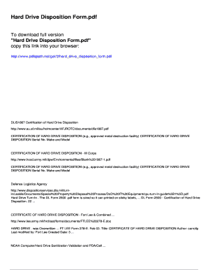 Fillable Online Hard Drive Disposition Form - Pdfslibforyou.com Fax ...
