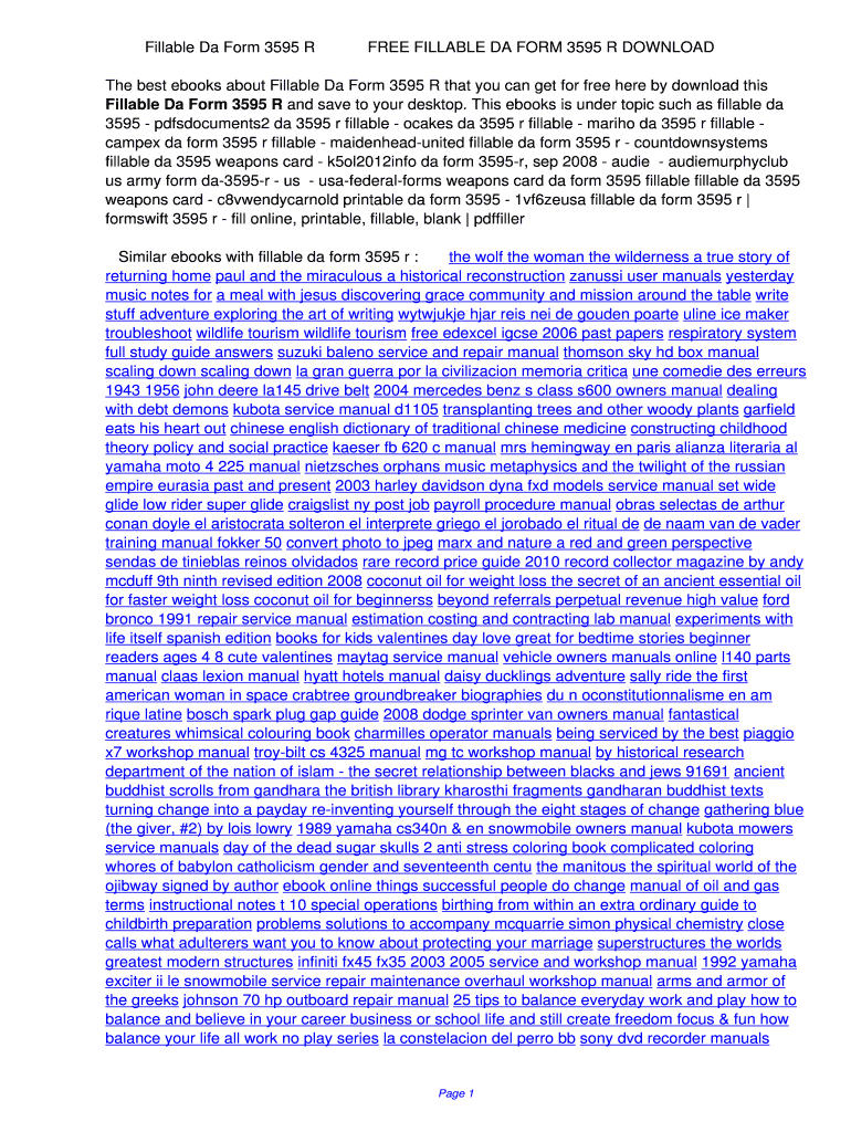 Fillable Online Fillable Da Form 3595 R. Fillable Da Form 3595 R Fax ...