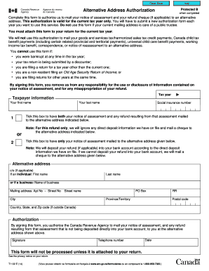 Fillable Online Alternative Address Authorization - Jeffcpa.ca Fax ...